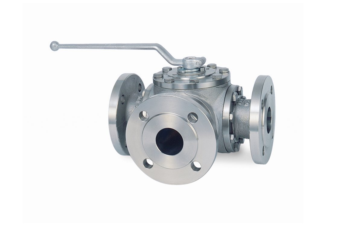 3-vejs kugleventil i rustfri stål - Valtor Industri A/S